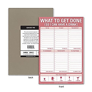 Knock Knock What to Get Do (So I Can Have a Drink), To Do List Note Pad, 6 x 9-inches