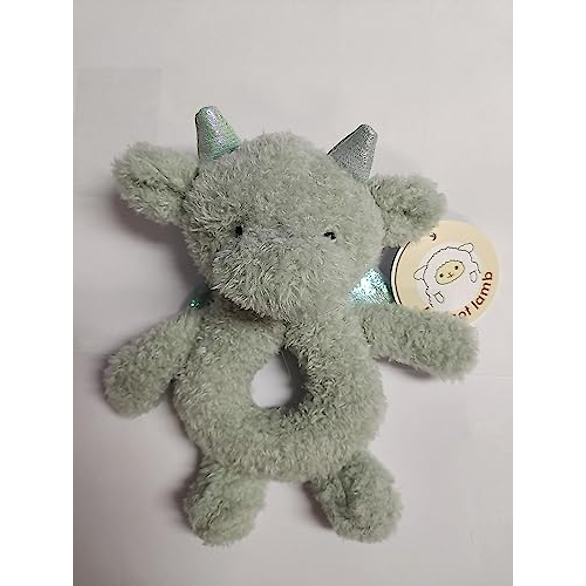 Apricot Lamb Baby Dragon Dinosaur Soft Rattle Toy, Plush Stuffed Animal for Newborn Soft Hand Grip Shaker Over 0 Months (Dragon, 6 Inches)