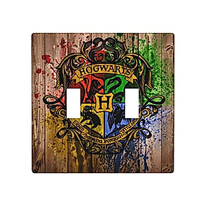 Harry Magic Light Switch Plate Cover Decorative Panel Double Toggle Receptacle Switch Plates and Electrical Outlet Covers Wall Plate for Boys Girls Kid Bedroom, Bathroom Kitchen Home Decor
