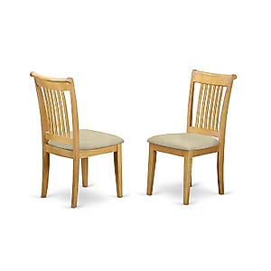 HomeStock Retro Renaissance 3 Pieces Dinette Set - Strong Two 9-Inch Drop Down Leaves Solid Wood Dining Room Table and 2 Linen Fabic Seat Kitchen Dining Chairs, Oak Finish