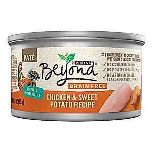 Purina Beyond Grain Free, Natural Pate Wet Cat Food, Grain Free Chicken & Sweet Potato Recipe - (12) 3 oz. Cans