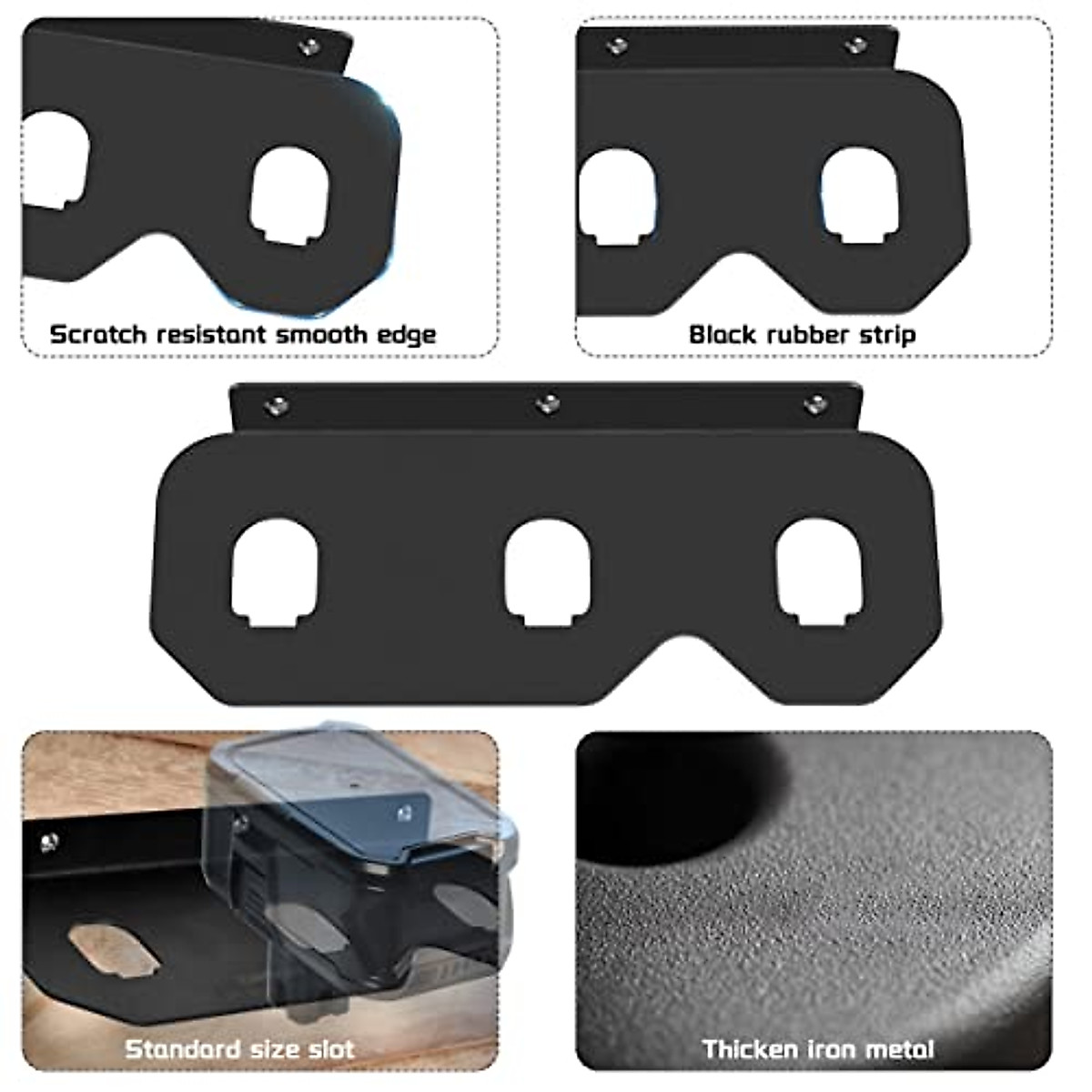 AccEncyc 2 Pack Battery Holder for Ryobi 18V Battery 3 Slot Battery Storage Holder Wall Mount Rack Compatible with Ryobi 18V Battery