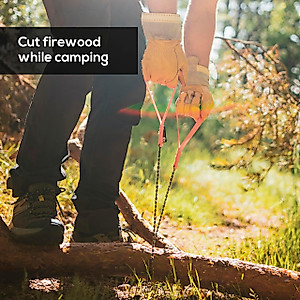 Nordic Pocket Saw 36 Inch Pocket Chainsaw with 50 Bi-Directional Teeth for Clearing Trails - Handy Backpacking Saw with Extra Large Nylon Handle Loops - for Survival and Emergency Situations