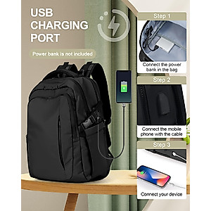 suwasp Large Travel Backpack for Women Men Airline Approved Carry On Personal Item Backpack Bag Frontier Airlines Personal Item Bag Flight Approved Luggage Backpack - Black