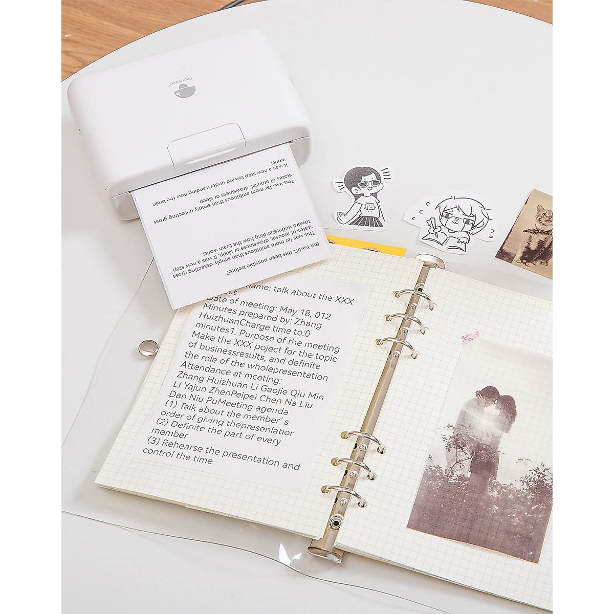 Phomemo M04S Portable Thermal Printer with 110mm White Non-Adhesive Thermal Paper 3 Rolls