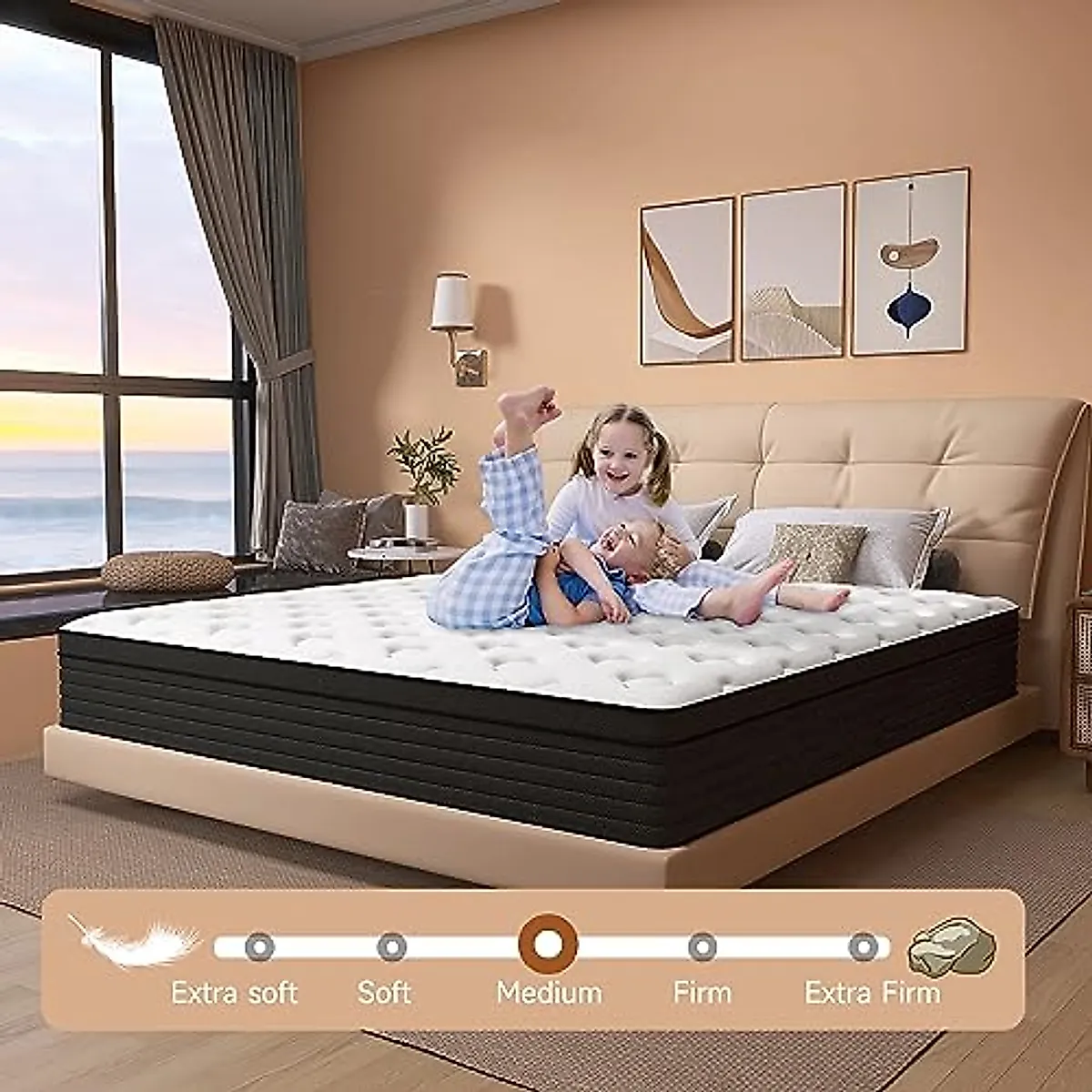 AICEHOME Full Mattress, 12 Inch Individual Pocket Springs with Gel Memory Foam, Medium Firm Mattresses in a Box, Hybrid Full Size Mattress with Pressure Relief 75" L x 54" W x 12" T