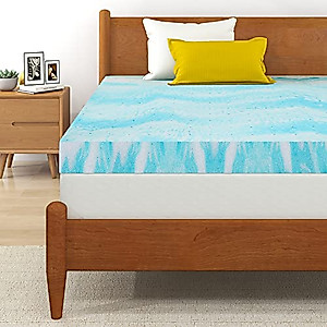 IULULU Mattress Topper, 4 Inch Gel Memory Foam Mattress Topper, Queen, CertiPUR-US Certified