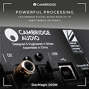 Cambridge Audio DacMagic 200M - MQA HiFi DAC and Headphone Amplifier with Bluetooth - PC/MAC Support with USB Connection - Handle Digital Files up to 24/768 or DSD512 - Lunar Grey