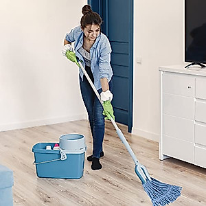 (3 Pack) Mop Head Replacement, Mop Heads Commercial Blue Cotton Looped End String, Wet Industrial Cleaning Mophead Replacements Refill, Reusable Washable Mops for Floor Cleaning Heavy Duty Mopheads