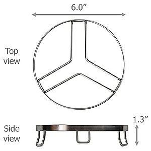 EIKS 2 Pack Steam Rack Cooling Stand for Steaming Food Air Fryer Pot Cooking Baking Usage, Size of 6-inch Round Stainless Steel Rack