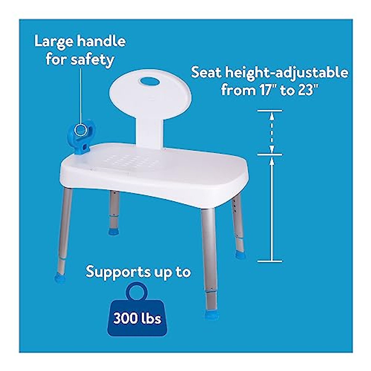 Carex Easy Transfer Shower Bench - Shower Chair for Elderly and Tub Transfer Bench for Bathtub, Shower Transfer Bench, Transfer Tub Bench with Back, Tub Bench Transfer Seat