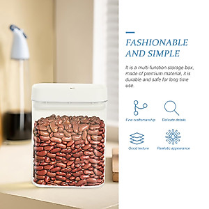 PRETYZOOM Airtight Food Storage Container 800ml Rectangle Sealed Storage Box Kitchen Dry Food Organization Grains Keeper Plastic Cereal Dispensers