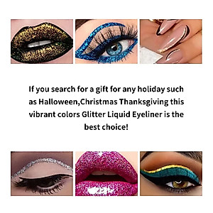 Quxunzzz Liquid Glitter Eyeshadow,Liquid Glitter Eyeliner Metallic Glitter Shimmer Eye Looks Waterproof Long Lasting Quick-Drying Sparkling Eye Shadow (05)