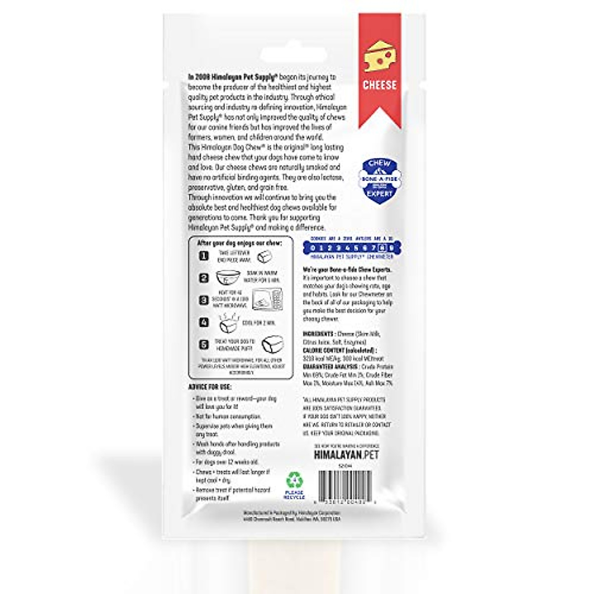 Himalayan Dog Chew Original Yak Cheese Dog Chews, 100% Natural, Long Lasting, Gluten Free, Healthy & Safe Dog Treats, Lactose & Grain Free, Protein Rich, Mixed Sizes, Dogs 55 Lbs & Smaller, 3.3 oz