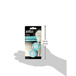 Braun Face 80-E Exfoliation Brush for Cleaning Pore Deep (Japanese Import) - Pack of 2 Replacement Brushes