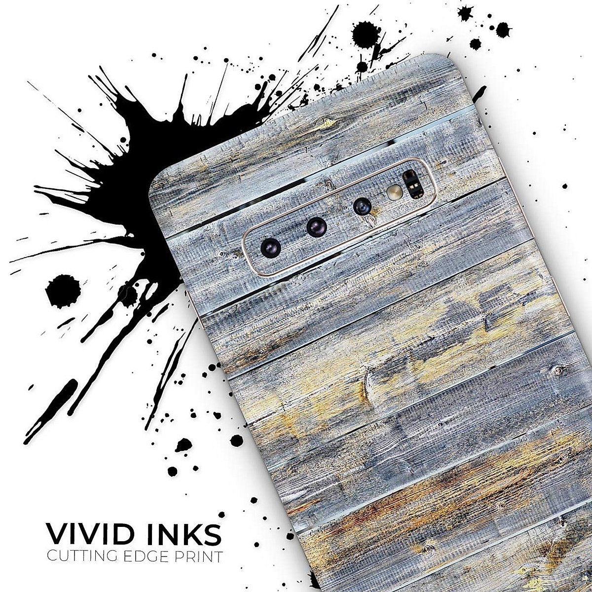 DesignSkinz Vintage Wooden Planks with Yellow Paint Protective Vinyl Decal Wrap Skin Cover Compatible with The Samsung Galaxy S20 (Screen Trim & Back Glass Skin)