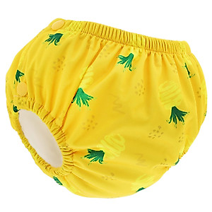 Acorn Baby Toddler Swim Diaper Size 5 and 6 Adjustable - Yellow Pineapple Swimmers Reusable Toddler Swimming Diaper