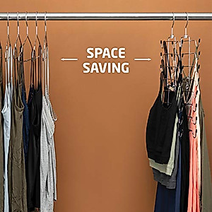 Space Saver Durable Tank Top Hanger & Bra Organizer - Folding Metal Hanger, Multi-Use 16-in-1 Space-Saving Cami & Bra Hangers Great for Lingerie, Bathing suits, Strappy Dresses, Accessories, Tie/Belts