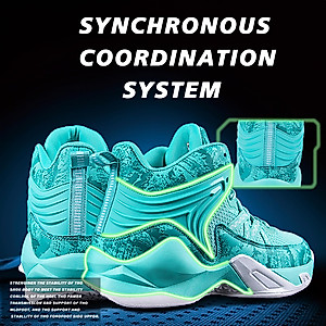 CJSPORX Men Women Basketball Shoes Breathable Non Slip Outdoor Fashion Sneakers Blue-3 Size 7