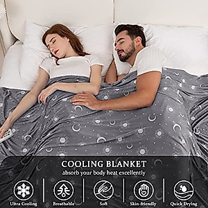 inhand Cooling Blanket, Twin Size (59"x79") Cooling Blankets for Hot Sleepers, Q-Max >0.45 Decorative Lightweight Breathable Summer Cold Blankets for Sleeping Night Sweats to Keep Cool, Grey Sky