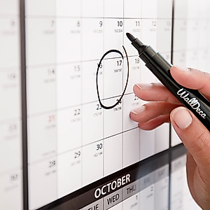 WallDeca Large Dry Erase Calendar for Wall - 2024 Wall Calendar Dry Erase Monthly Yearly Planner - Laminated White Board Calendar Sheet - Horizontal/Vertical Layout - 24" x 36" Dry Erase Wall Calendar