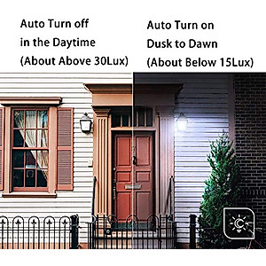 Aukora Dusk to Dawn Light Bulb 4 Pack, 12W (100-Watt Equivalent 1000lm) Smart Sensor Light Bulbs indoor E26/E27 6000K Daylight A19 Led outdoor Light Bulb for Porch Yard Garage Garden Patio(Cool White)