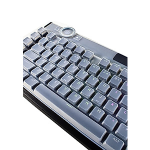 Silicone Keyboard Skin Cover Compatible for Corsair K100 RGB Optical-Mechanical Gaming Keyboard & Corsair K100 RGB Mechanical Gaming Keyboard with Cherry MX Speed RGB Silver Keyswitches (Clear)