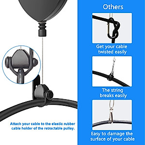 BEJOY 2021 VR Cable Accessories Cable Management, Ceiling Pulley System Link Cable for Oculus Quest/Quest 2/Oculus Rift/HTC Vive/Microsoft MR/Playstation/Lenovo Explorer Accessories (Black)