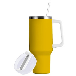 GAIGEO Chrome Yellow Thermal Cup, Reusable Stainless Steel Water Bottles, Double Wall Vacuum Insulation, Suitable for Family Office Sport