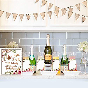 30 Ft Champagne Gold Double Sided Glitter Metallic Triangle Flag Bunting Pennant Banner for Wedding Birthday Holiday Festivals Anniversary Bridal Shower Hen Party Theme Party Decoration Supplies