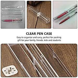 Healifty 20pcs Pen Gift Box Empty Ballpoint Pen Box Plastic Clear Pencil Boxes Pen Storage Case for School Office Collection