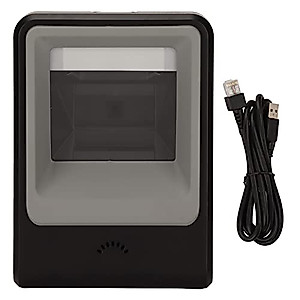 MJ 8200 QR Code Scanner, Omnidirectional Desktop Automatic 1d Barcode Reader with Large Scanning Window, for Pdf417 on Id Cards, Driver's Licenses, Passports, for Supermarkets Libraries Retail Stores