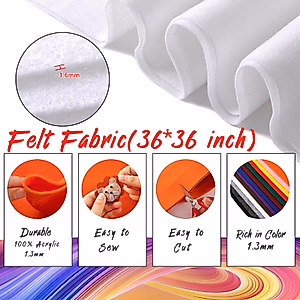 HaoFeiJH White Felt Fabric 36" X 36"(1 Square Yard) 1.6mm，Fabric Sheets Soft Woven Acrylic Craft Felt by The Yard for Sewing DIY Art Craft Project Decorations