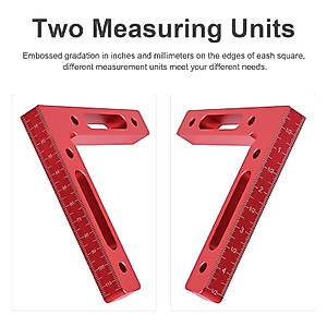 Mocoum Aluminium Alloy 90 Degree Positioning Squares 4.7" x 4.7"(12x12cm) Right Angle Clamps Woodworking Carpenter Tool Corner Clamping Square for Picture Frame Box Cabinets Drawers