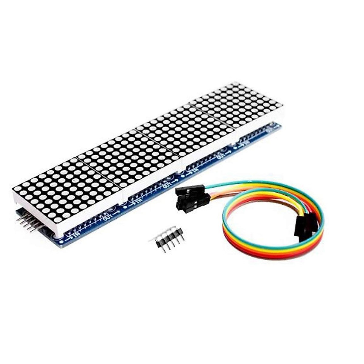 NOYITO MAX7219 Dot Matrix Module 4 in 1 Display Module Blue Red Green Three Colors with 5Pin Wire - Upgrade (Blue)