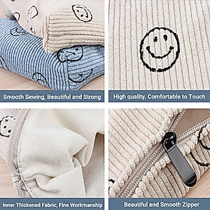 Corduroy Cosmetic Bag For Women Polka Dot Makeup Bag Travel Toiletry Bag For Women Aesthetic Stuff Girls Case Bags Alipearl (Light Pink)