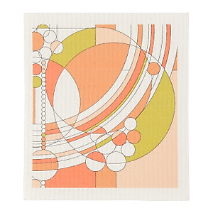 KAF Home Frank Lloyd Wright Swedish Dish Cloths (6.7 x 7.5-inch) - Set of 3 Reusable, Absorbent Cellulose Sponge Towels for Kitchen, Cleaning Counters, and Washing Dishes (March Balloons)