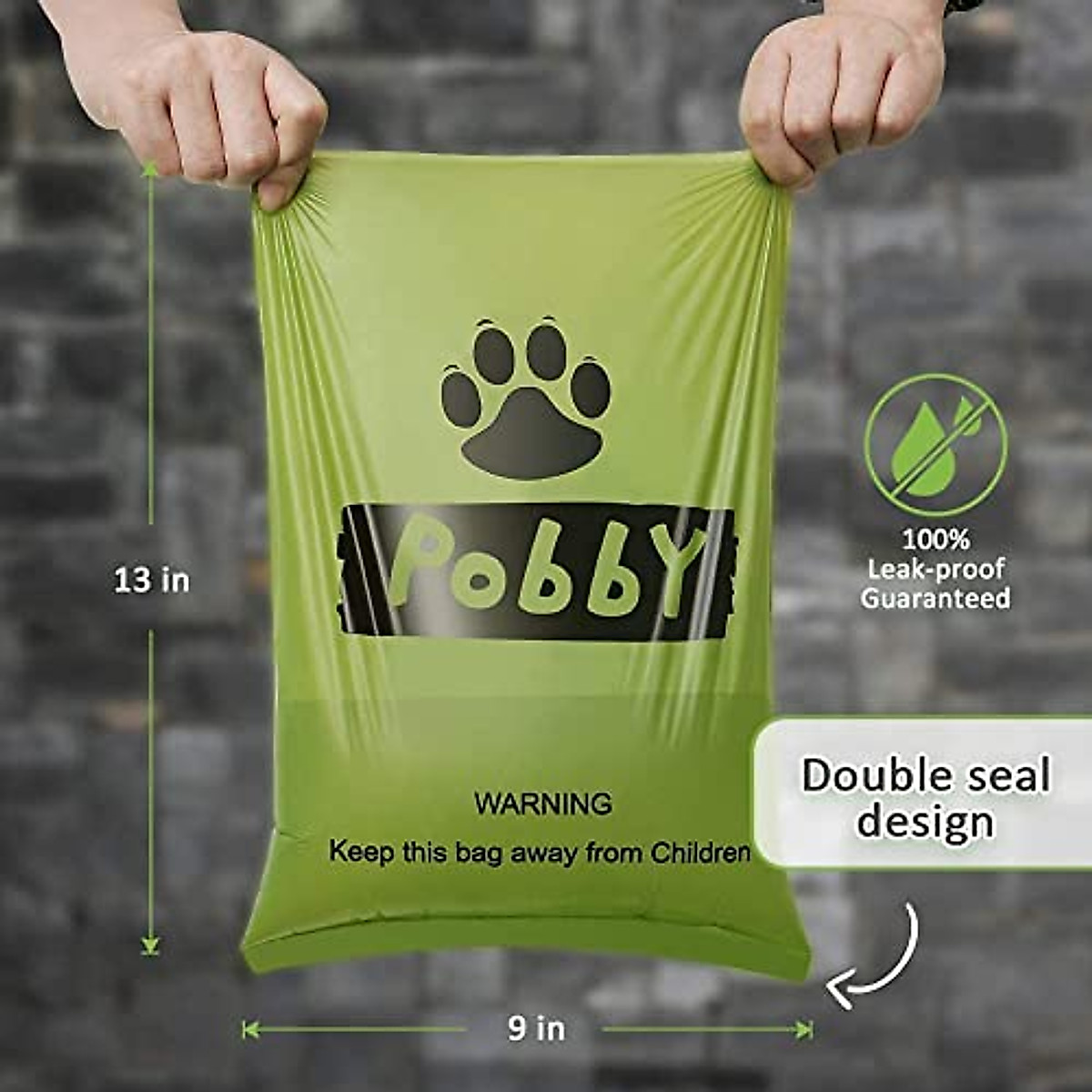 Dog Poop Bag 540 Count, Dog Poop Bags Rolls, Dog Bags for Poop Unscented Refill Rolls, 9" X 13" Durable Thick Poop Bags for Dogs, Doggie Poop Bags, Dog Waste Bags by PobbY