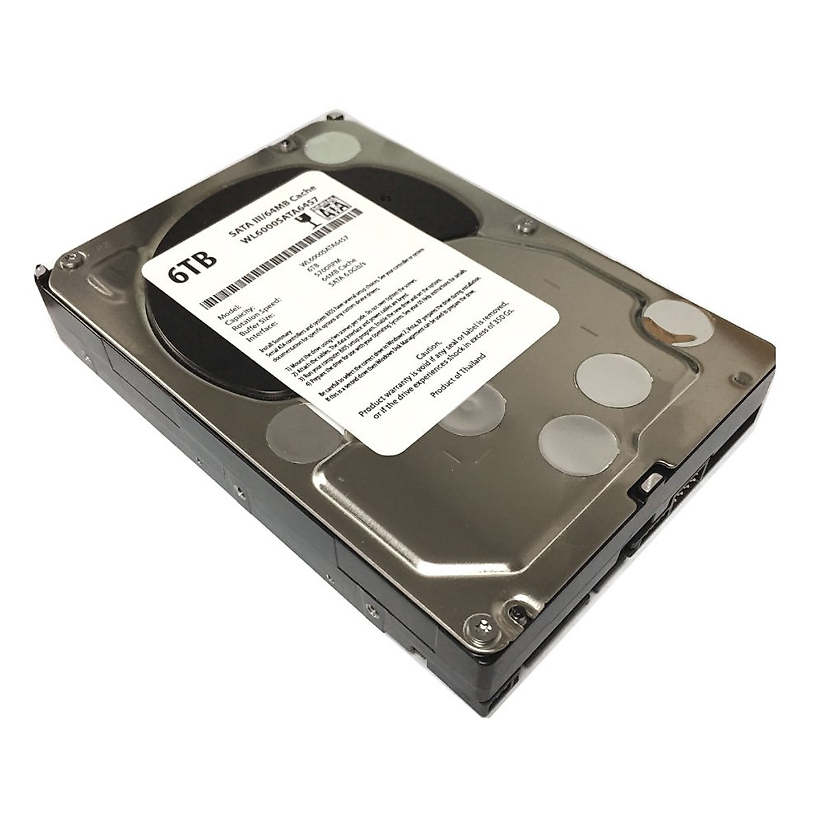 WL 6TB 64MB Cache 5400RPM SATA III (6.0Gb/s) 3.5" Internal Surveillance DVR Hard Drive - w/ 1 Year Warranty