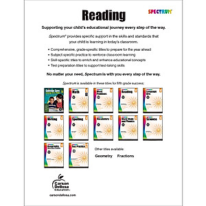 Spectrum Reading Comprehension Grade 5 Workbooks, Ages 10 to 11, 5th Grade Reading Comprehension, Nonfiction and Fiction Passages, Summarizing Stories and Identifying Themes - 174 Pages (Volume 24)