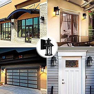 Motion Sensor Outdoor Lights, 3 Lighting Modes Porch Lights Fixture for House, Dusk to Dawn Exterior Wall Lights, Waterproof Aluminum Anti-Rust Lantern for Entryway, Bulb Not Included