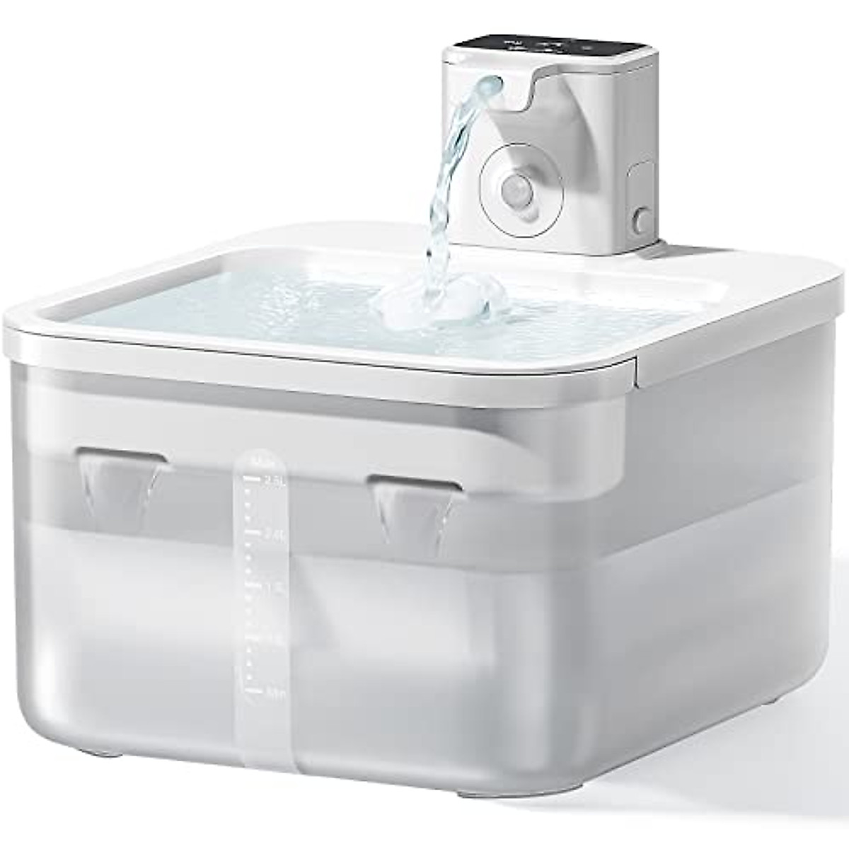 DownyPaws Wireless Cat Water Fountain, Battery Operated Automatic Pet Water Fountain with Motion Sensor, 84oz/2.5L Ultra Quiet Dog Water Dispenser Inside