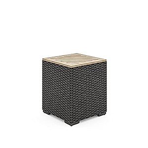Homestyles Boca Raton Outdoor Side Table, Grey/Brown