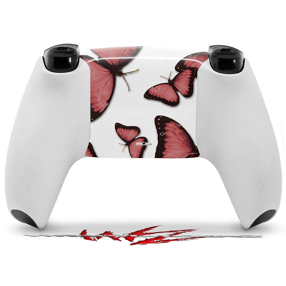 WraptorSkinz Skin Wrap compatible with Sony PS5 DualSense Controller Butterflies Pink (CONTROLLER NOT INCLUDED)