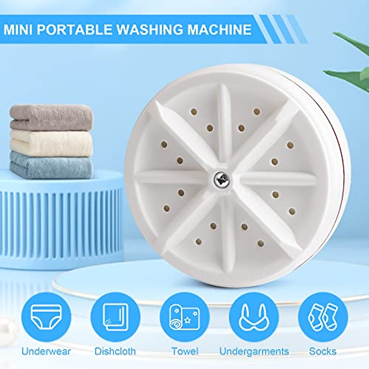 Portable Washing Machine Mini Washing,Mini Dishwashers Ultrasonic Turbo Disinfection with USB, Suitable for Home, Business, Travel, College Room, RV, Apartment