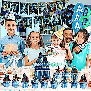 Avatar 2 Birthday Party Decorations, Movie Themed Party Supplies Include Happy Birthday Banners, Cake Topper, Cupcake Toppers, Balloons for Boys and Girls Movie Fans Party Decorations Supplies