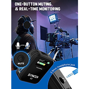 SYNCO G2(A2) Wireless Lavalier Microphone and an Extra 6M Cord lavalier Microphone