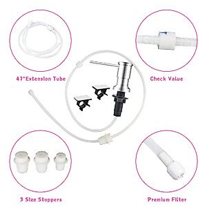 Sink Soap Dispenser, OHiHi Kitchen Sink Soap Dispenser with 47" Extension Tube, Wide Pump Head Base, No Water Leaking, No Need to Fill The Little Bottle Again, Brushed Nickel