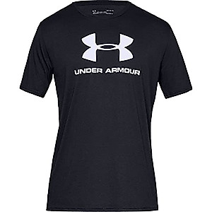 Under Armour mens Sportstyle Logo Short-sleeve T-shirt , Black (001)/White , XX-Large