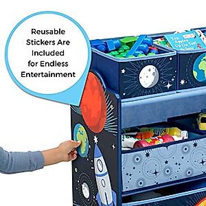 Delta Children Space Adventures Design & Store 6 Bin Toy Storage Organizer - Greenguard Gold Certified, Blue